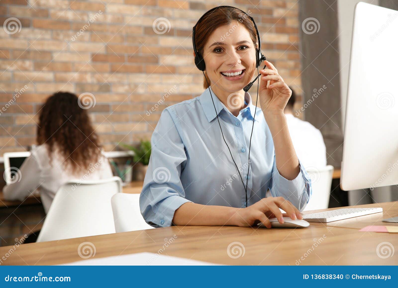 Technical Support Operator with Headset Stock Photo - Image of customer ...
