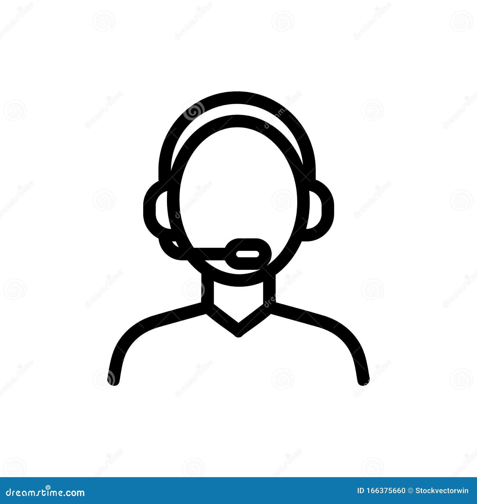 The Technical Support Operator is an Icon Vector. Isolated Contour ...