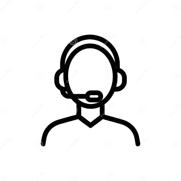 The Technical Support Operator is an Icon Vector. Isolated Contour ...