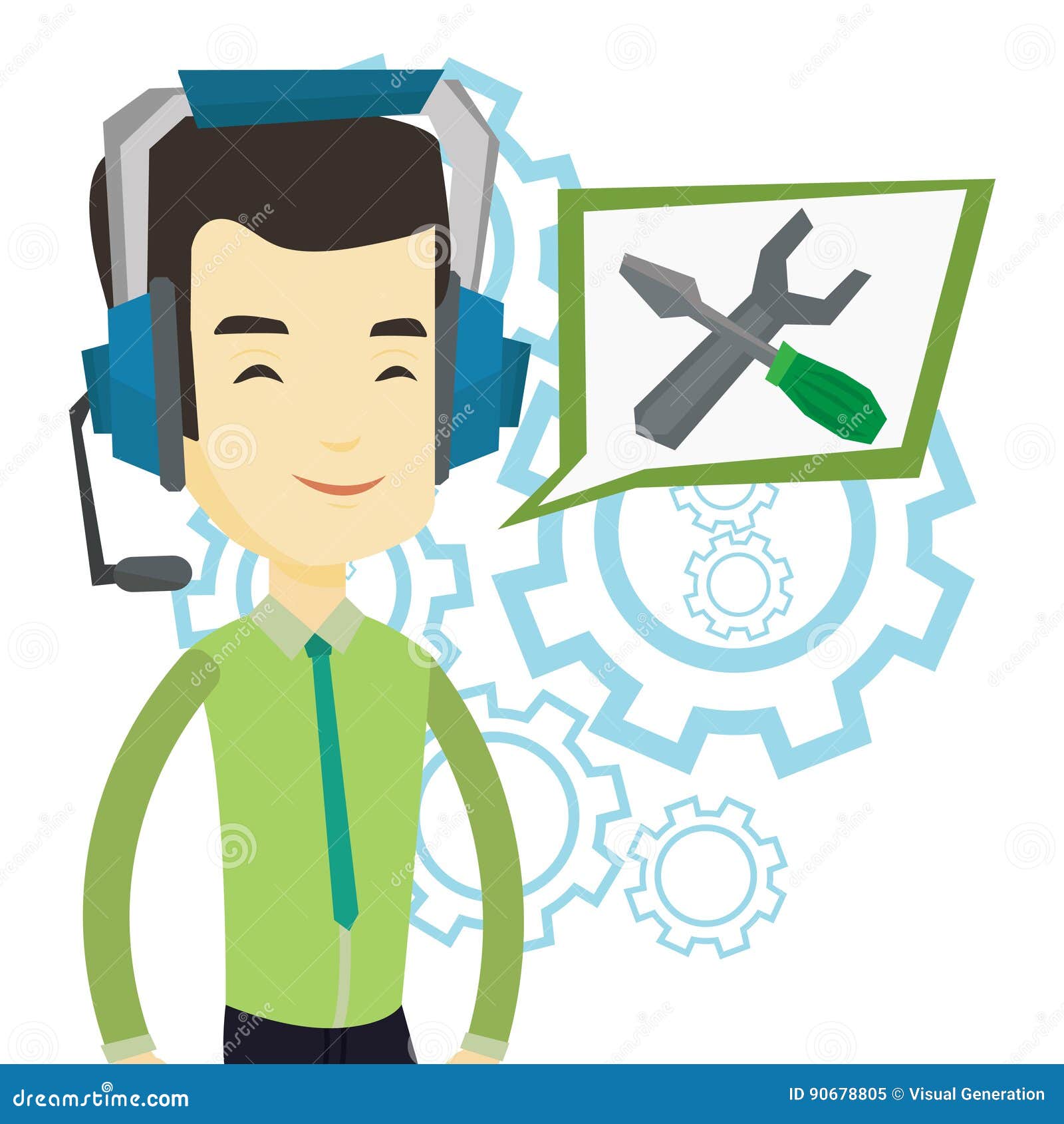 Technical Support Operator Vector Illustration. Stock Vector ...