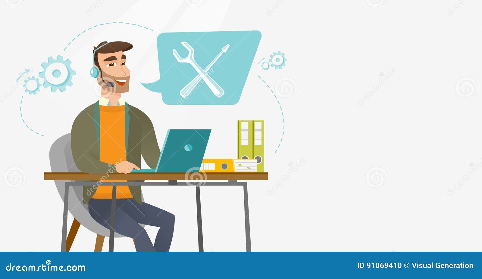 Technical Support Operator Vector Illustration. Stock Vector ...