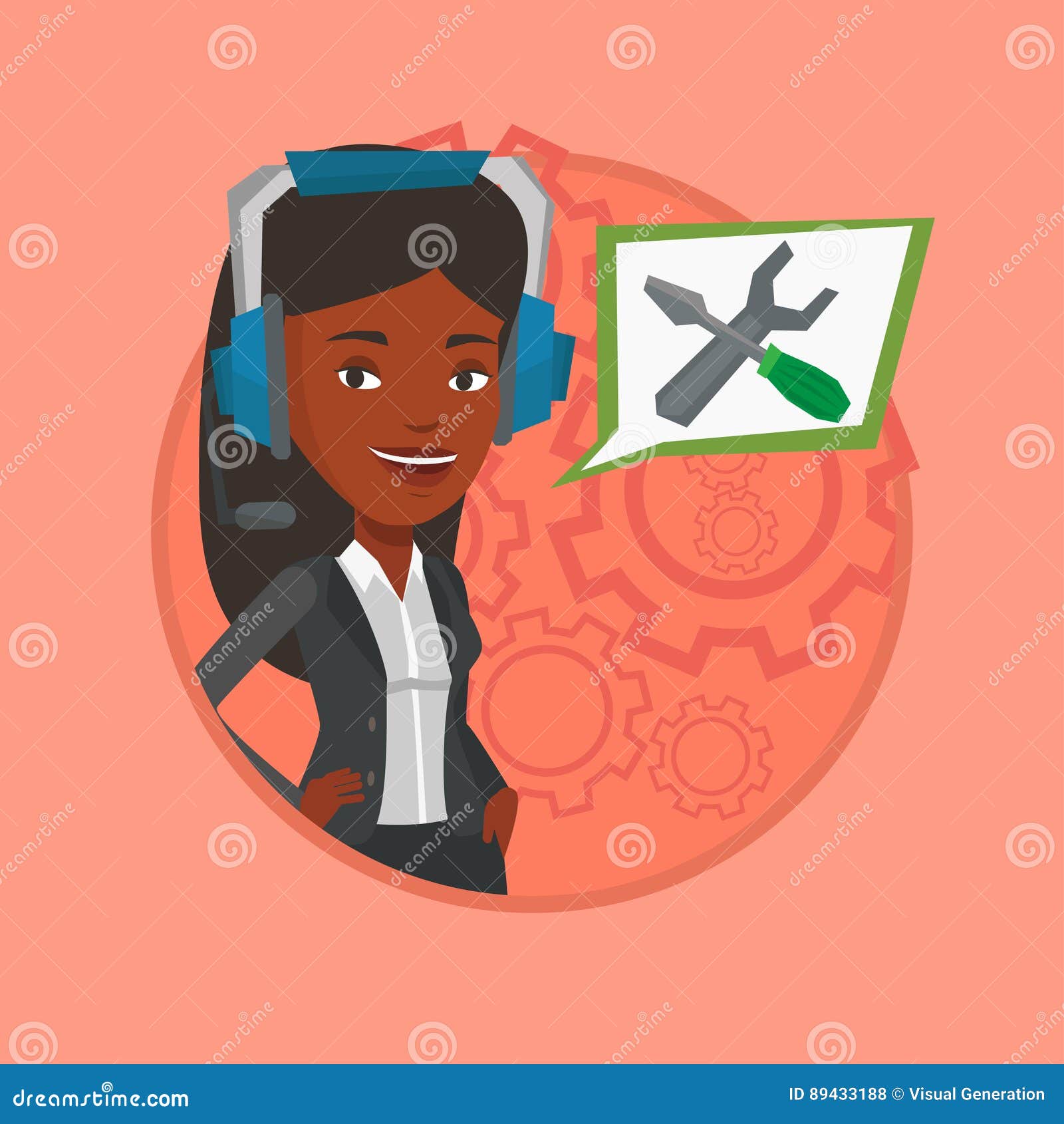 Technical Support Operator Vector Illustration. Stock Vector ...