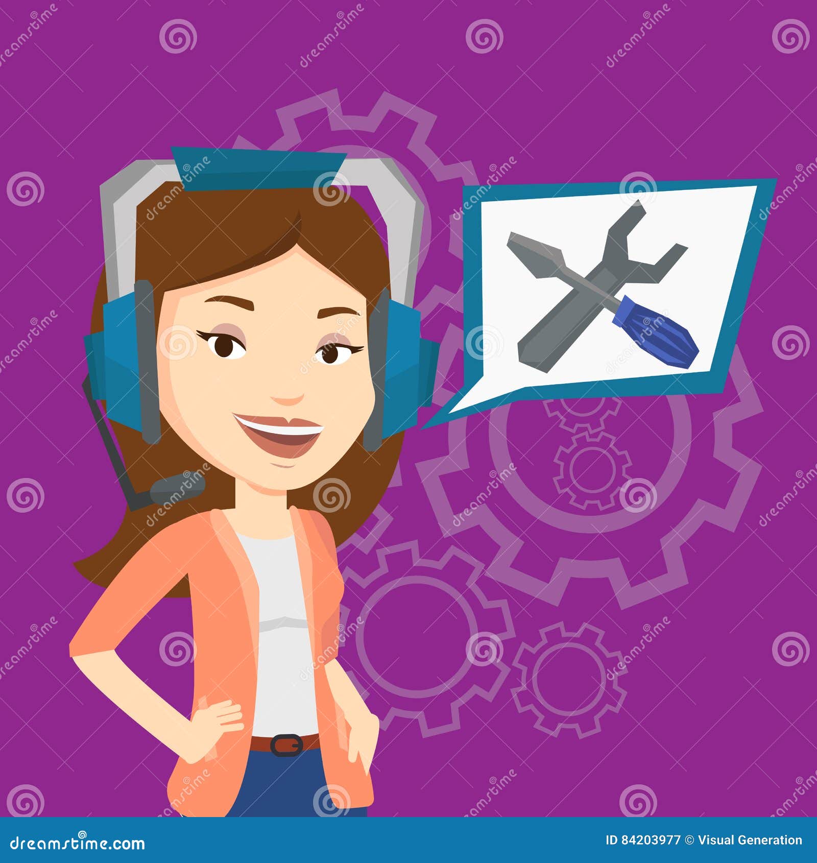 Technical Support Operator Vector Illustration. Stock Vector ...