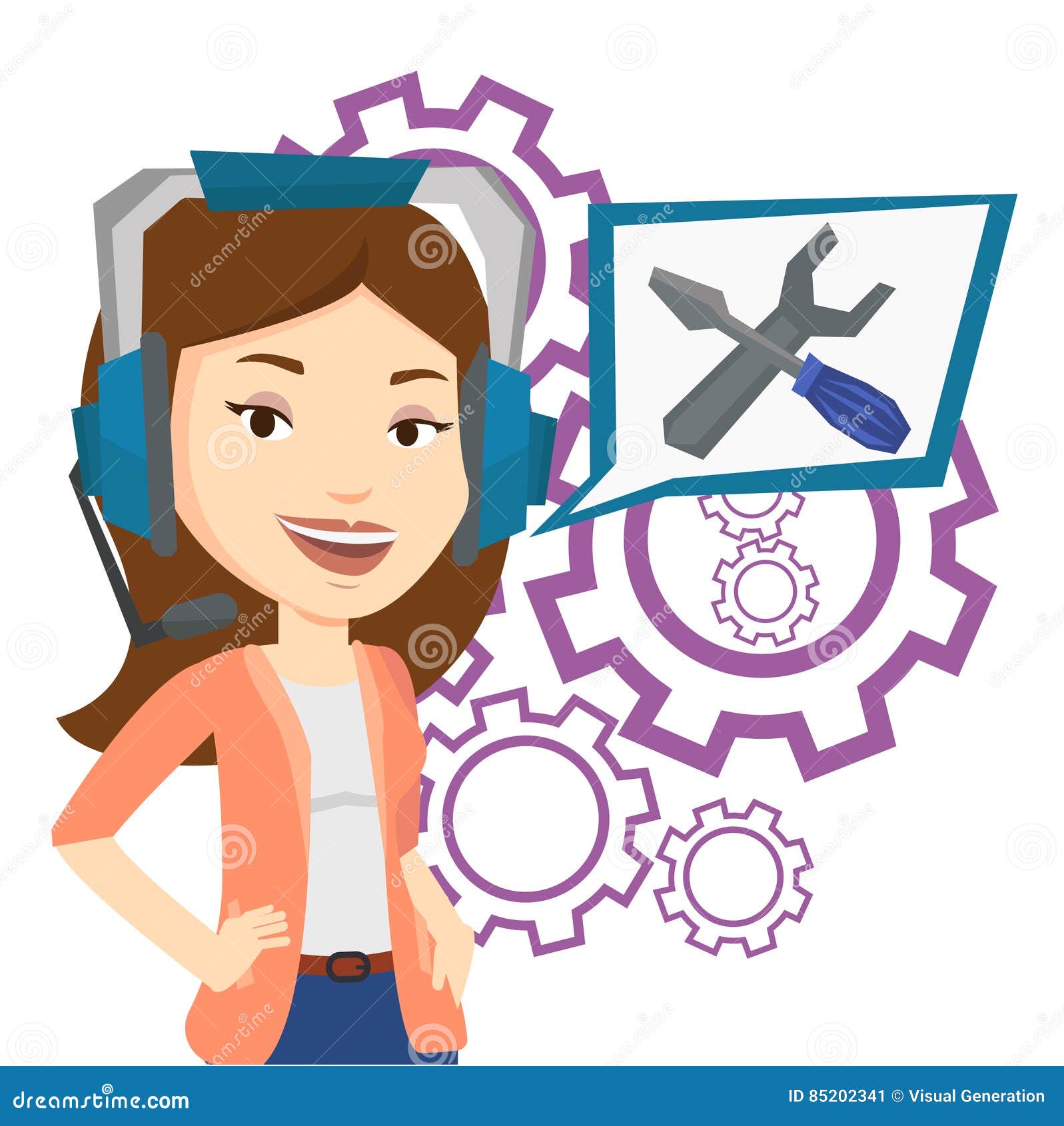 Technical Support Operator Vector Illustration. Stock Vector ...