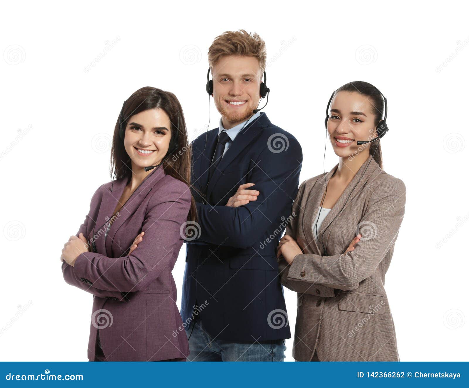 Technical Support Operators with Headsets Stock Photo - Image of hotline, portrait: 142366262