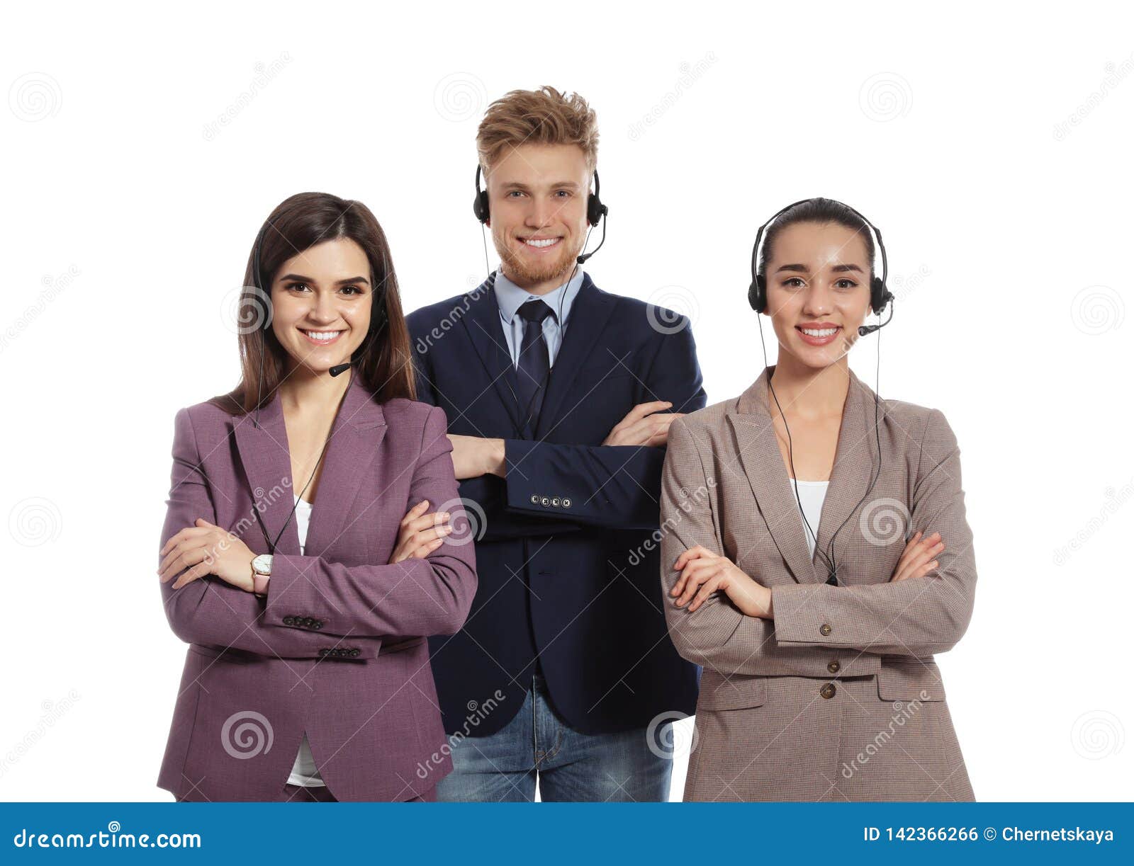 Technical Support Operators with Headsets Stock Photo - Image of ...