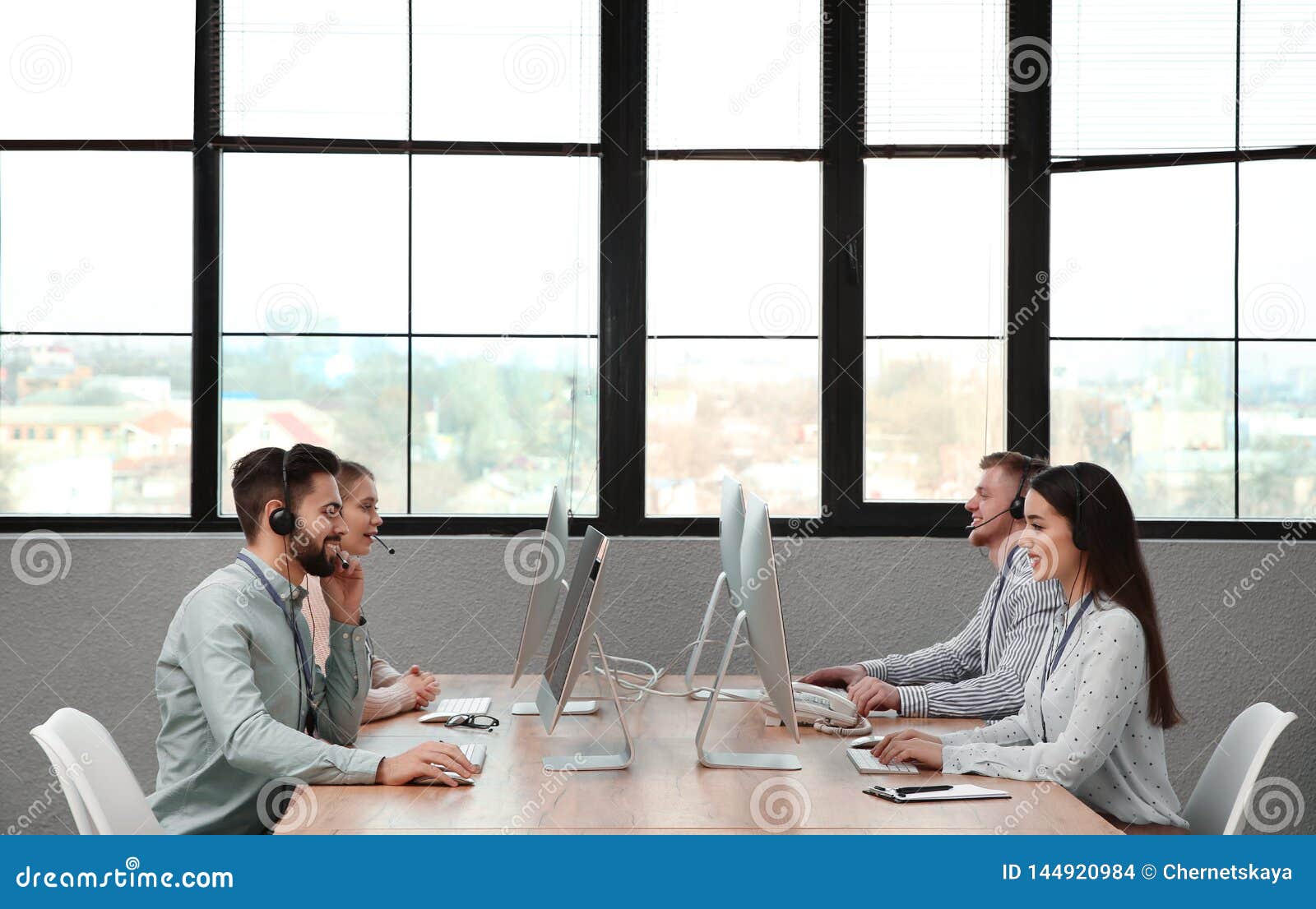 Technical Support Operators Working in Office Stock Photo - Image of ...