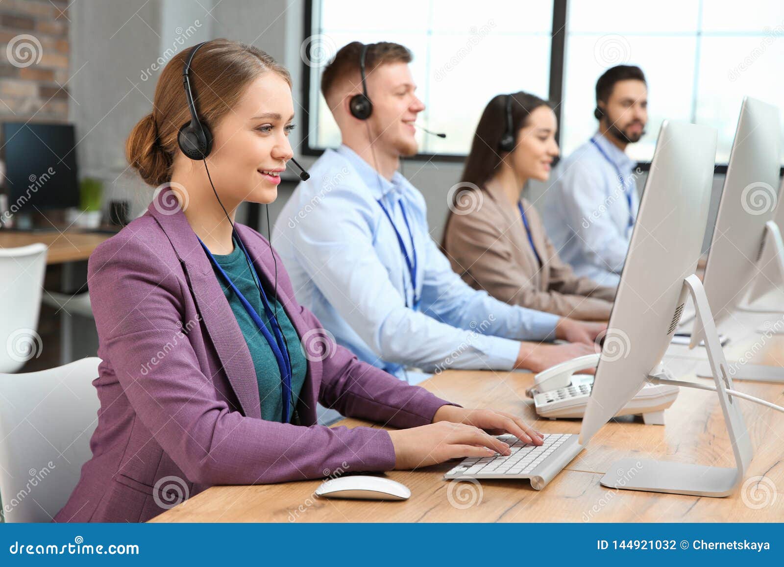 Technical Support Operators Working in Office Stock Photo - Image of ...