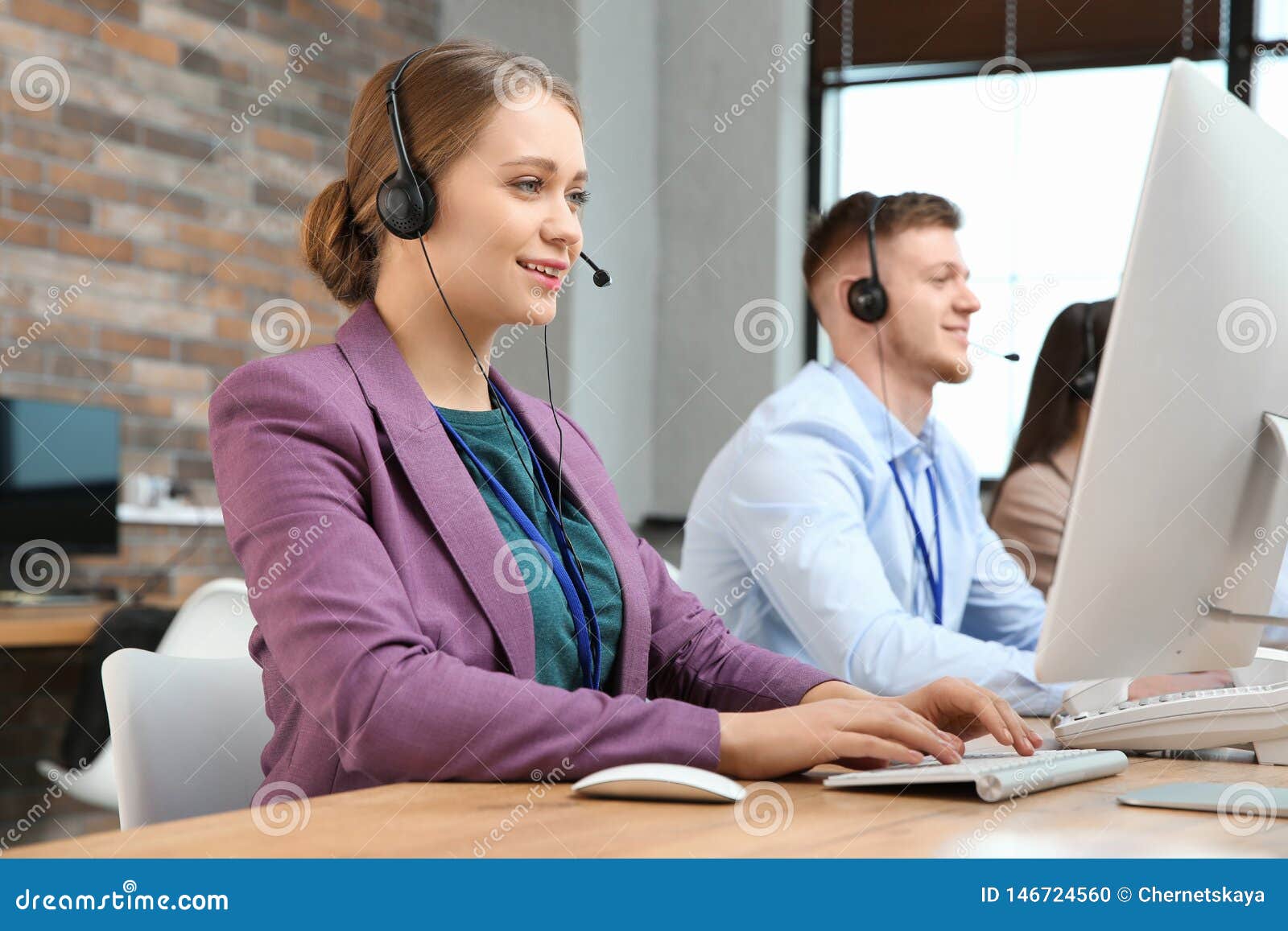 Technical Support Operators Working in Office Stock Photo - Image of ...