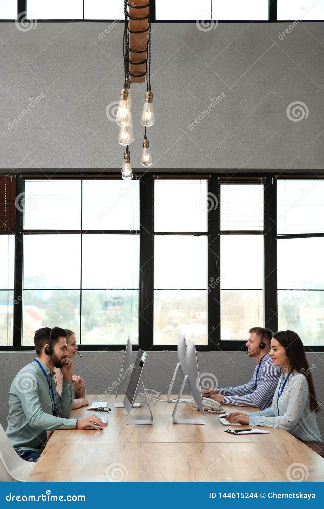 Technical Support Operators Working in Office Stock Photo - Image of ...