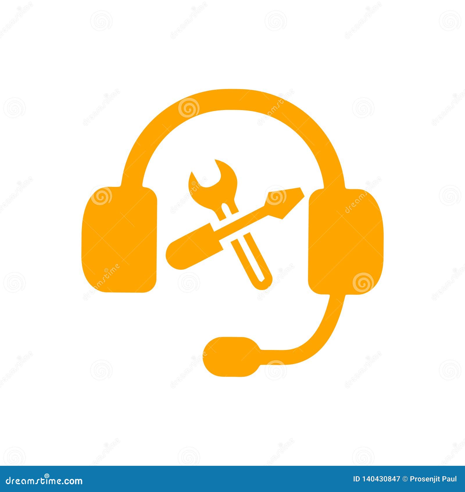 Technical Support Orange Icon Stock Illustration - Illustration of ...