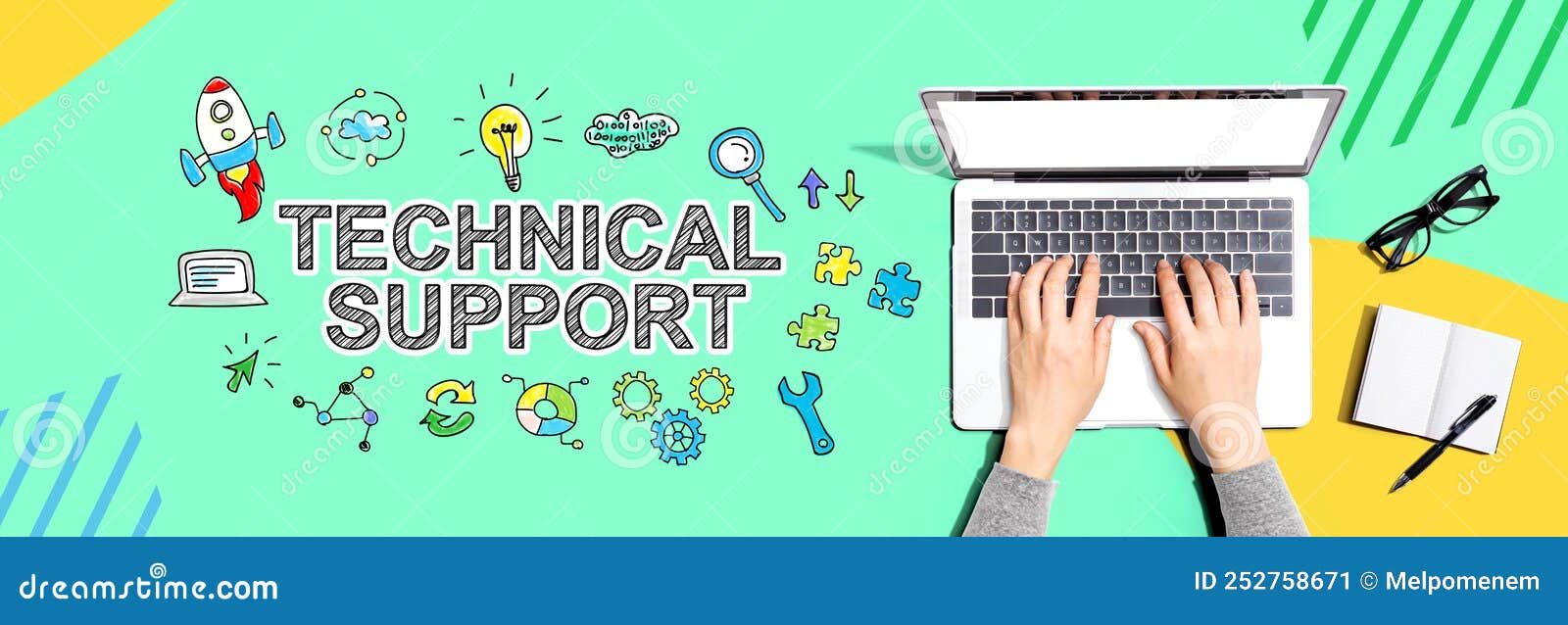 Technical Support with Person Using a Laptop Stock Image - Image of ...