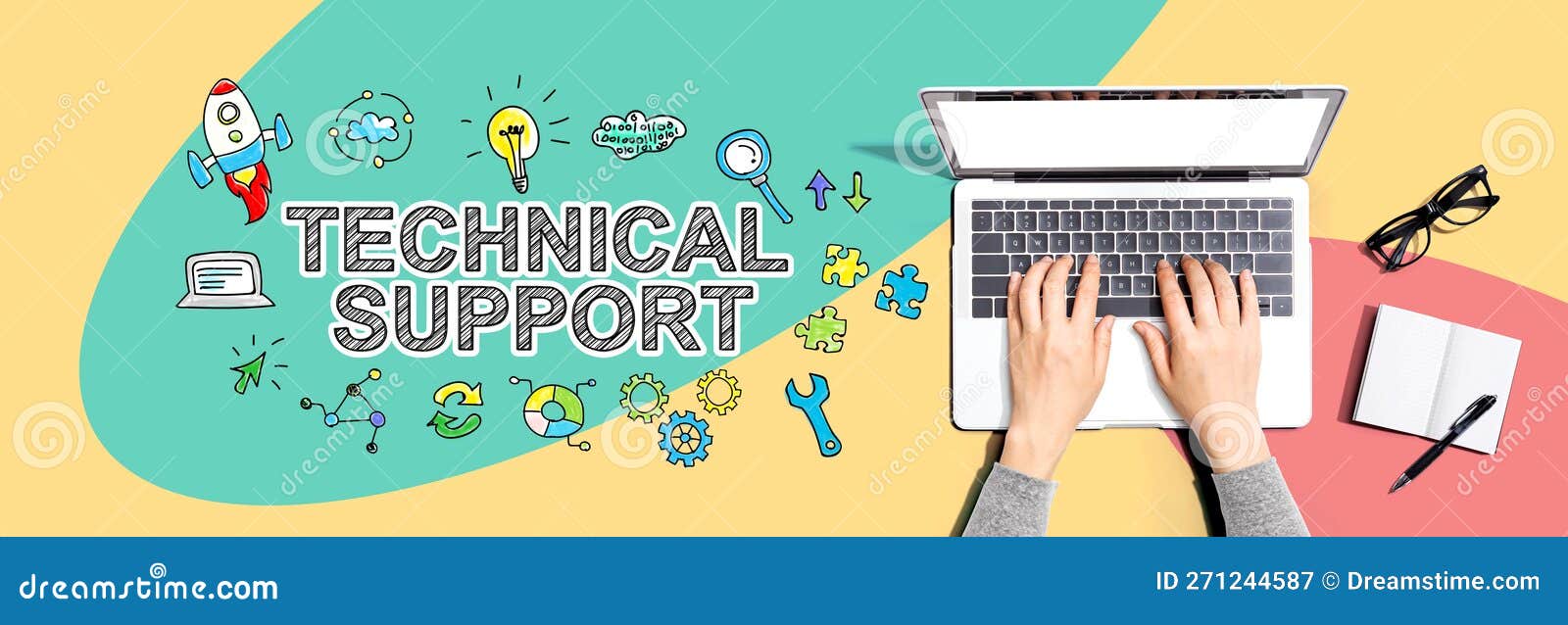 Technical Support with Person Using a Laptop Stock Image - Image of ...