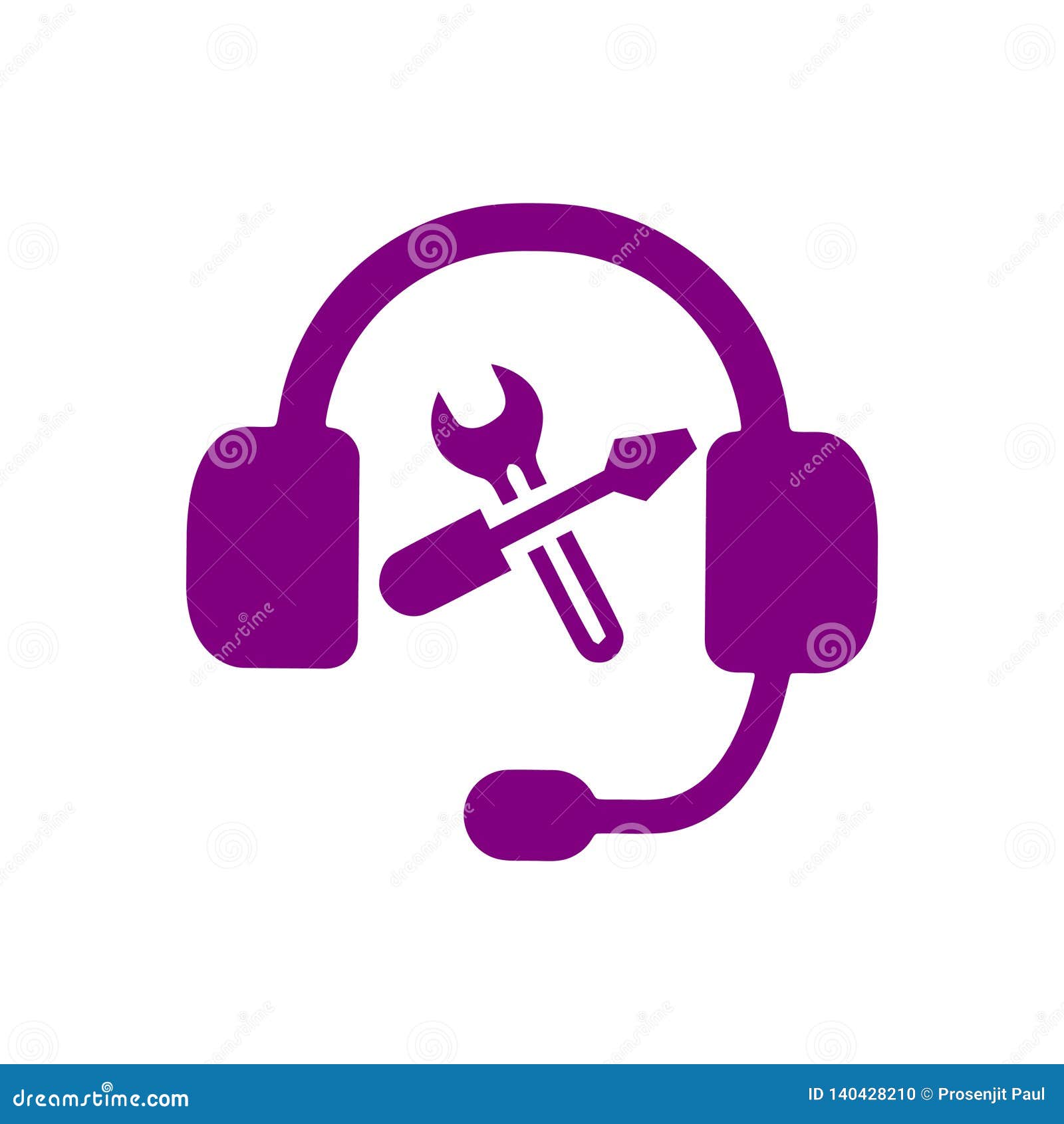 Technical Support Purple Icon Stock Vector - Illustration of icon ...