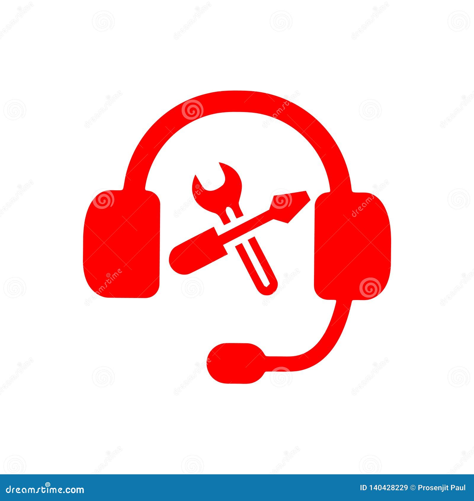 Technical support red icon stock vector. Illustration of green - 140428229