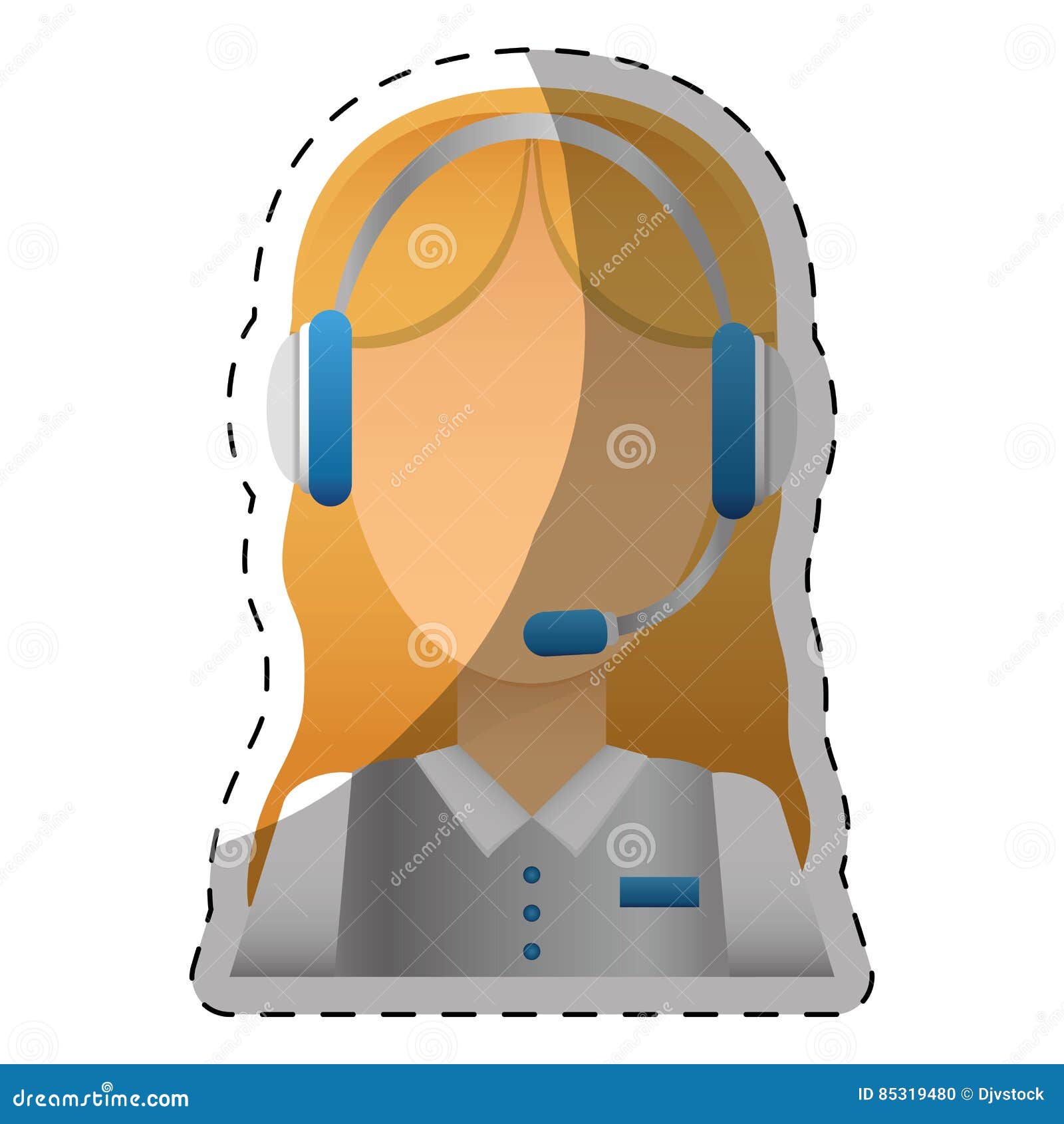 Technical Support Representative Icon Stock Illustration - Illustration ...
