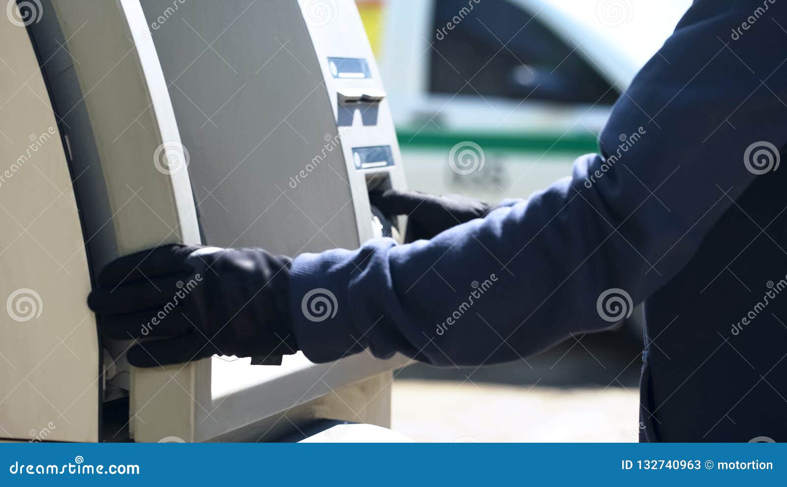 Technical Support, Security Man Checking Safety of Automated Teller ...