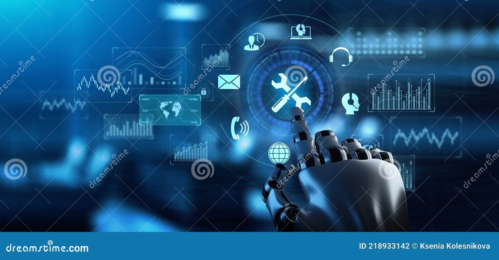 Technical Support and Service Automation Concept. Chatbot Stock ...