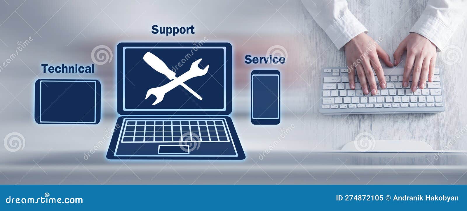 Technical Support Service. Business Technology Stock Image - Image of ...