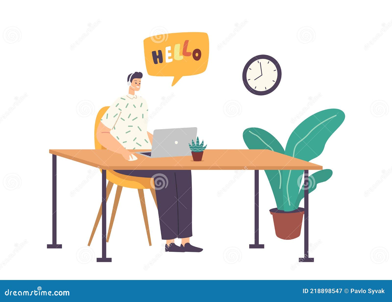 Technical Support Specialist Solve Client Problems Online. Hotline Call ...