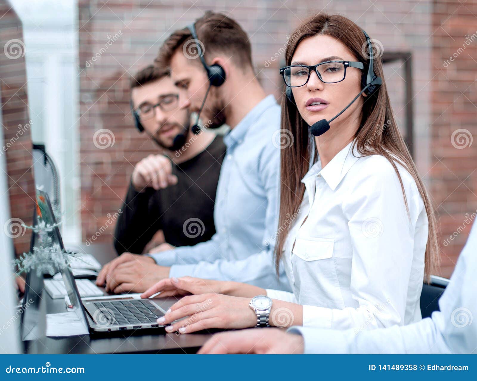 Technical Support Specialists in the Workplace Stock Photo - Image of ...