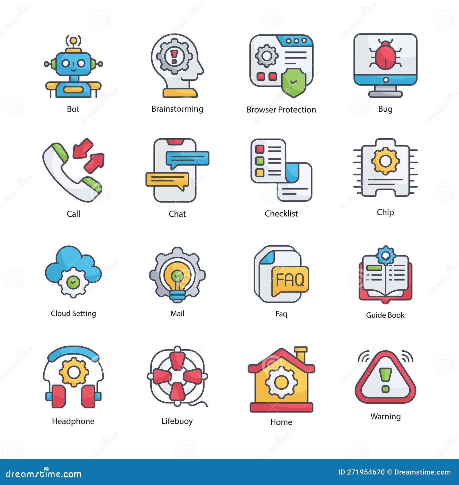 Technical Support Vector Fill Outline Icon Design Illustration ...