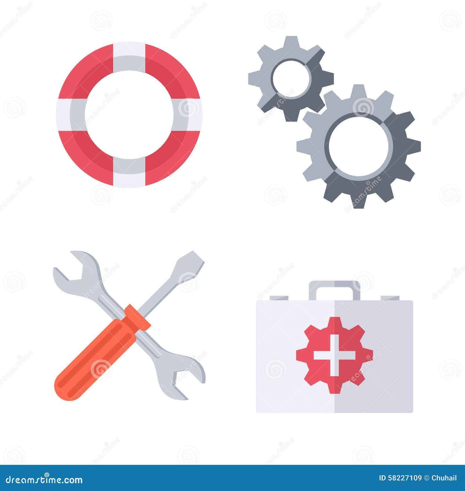 Technical support symbols stock vector. Illustration of support - 58227109