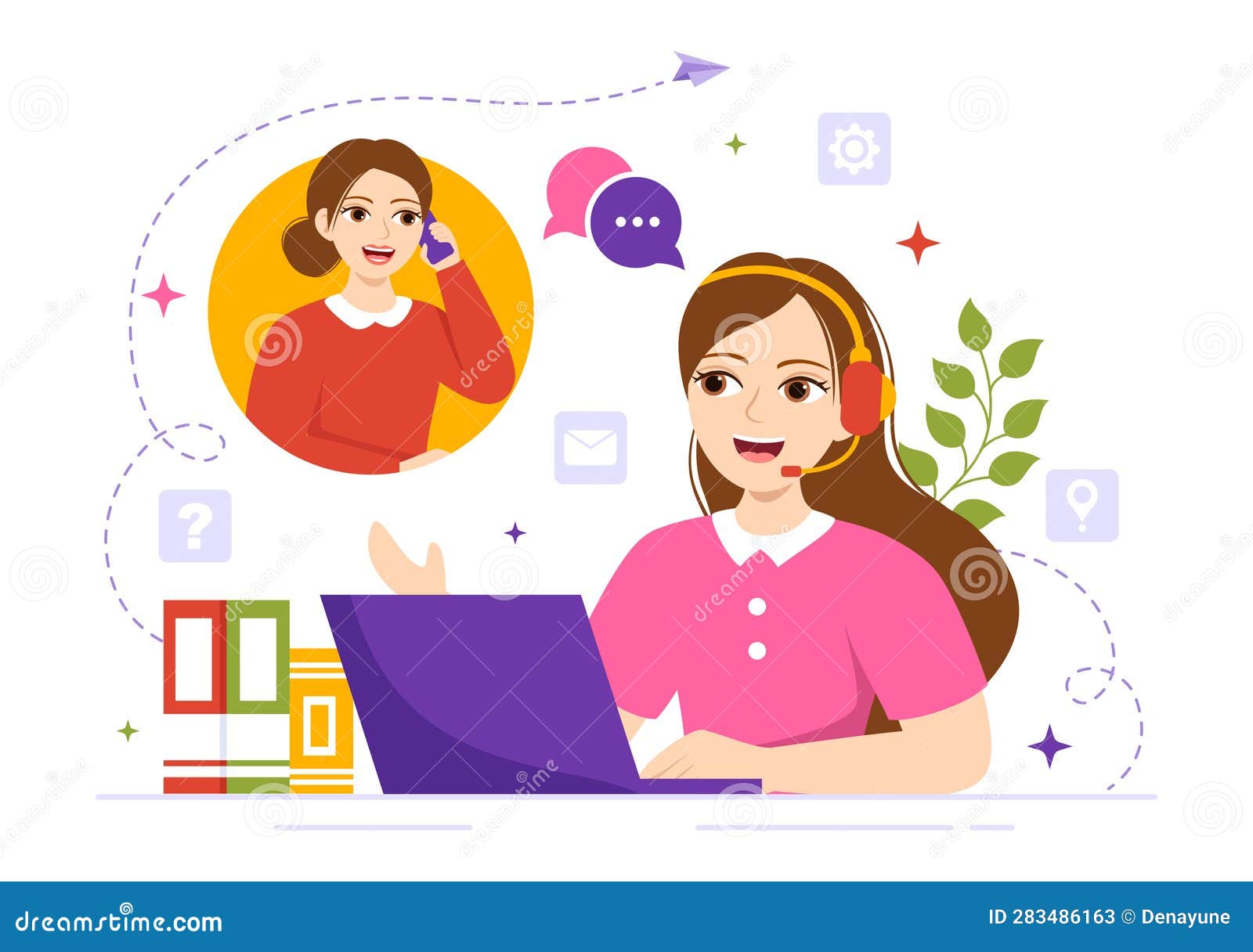 Technical Support System Vector Illustration with Software Development ...