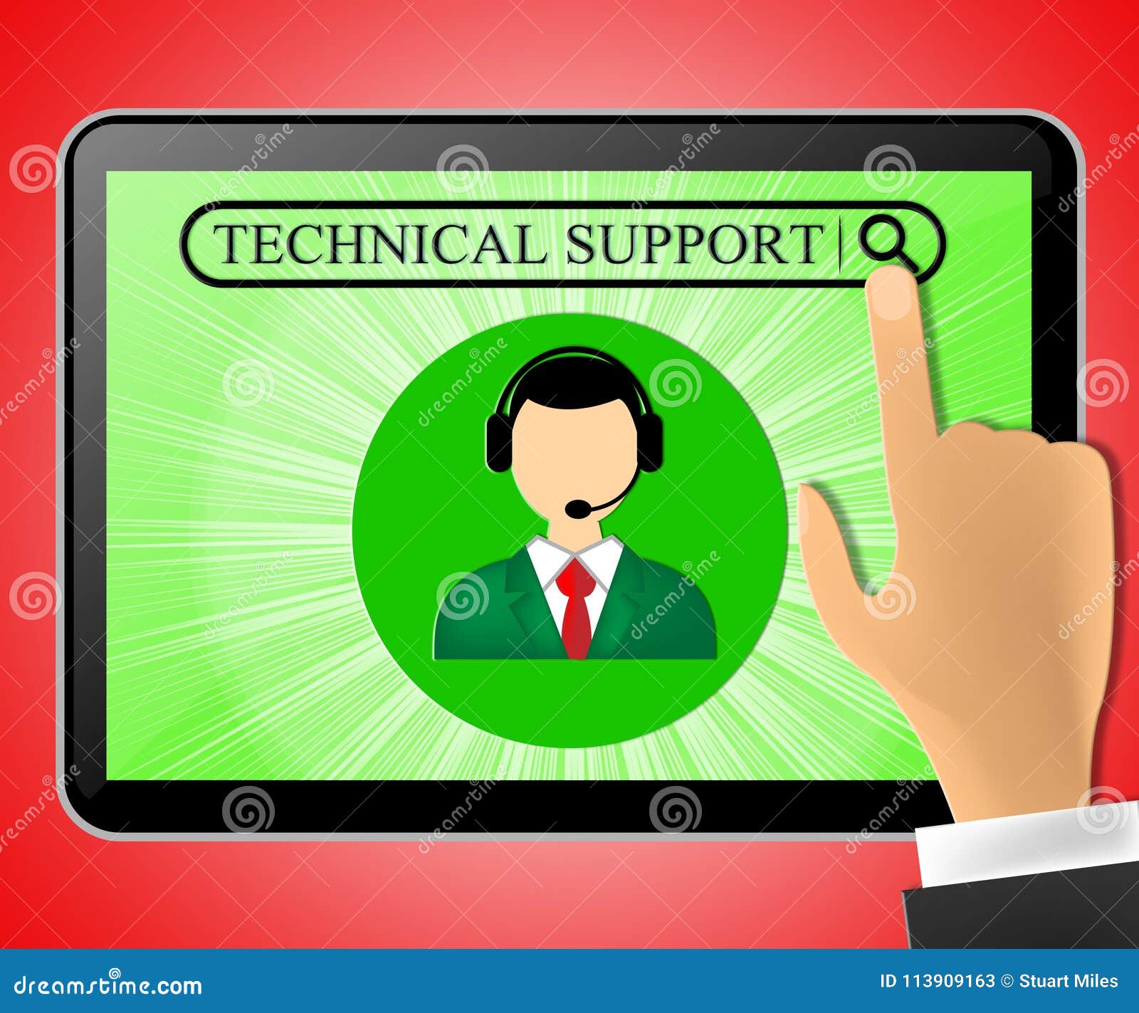 Technical Support Tablet Representing Help 3d Illustration Stock ...