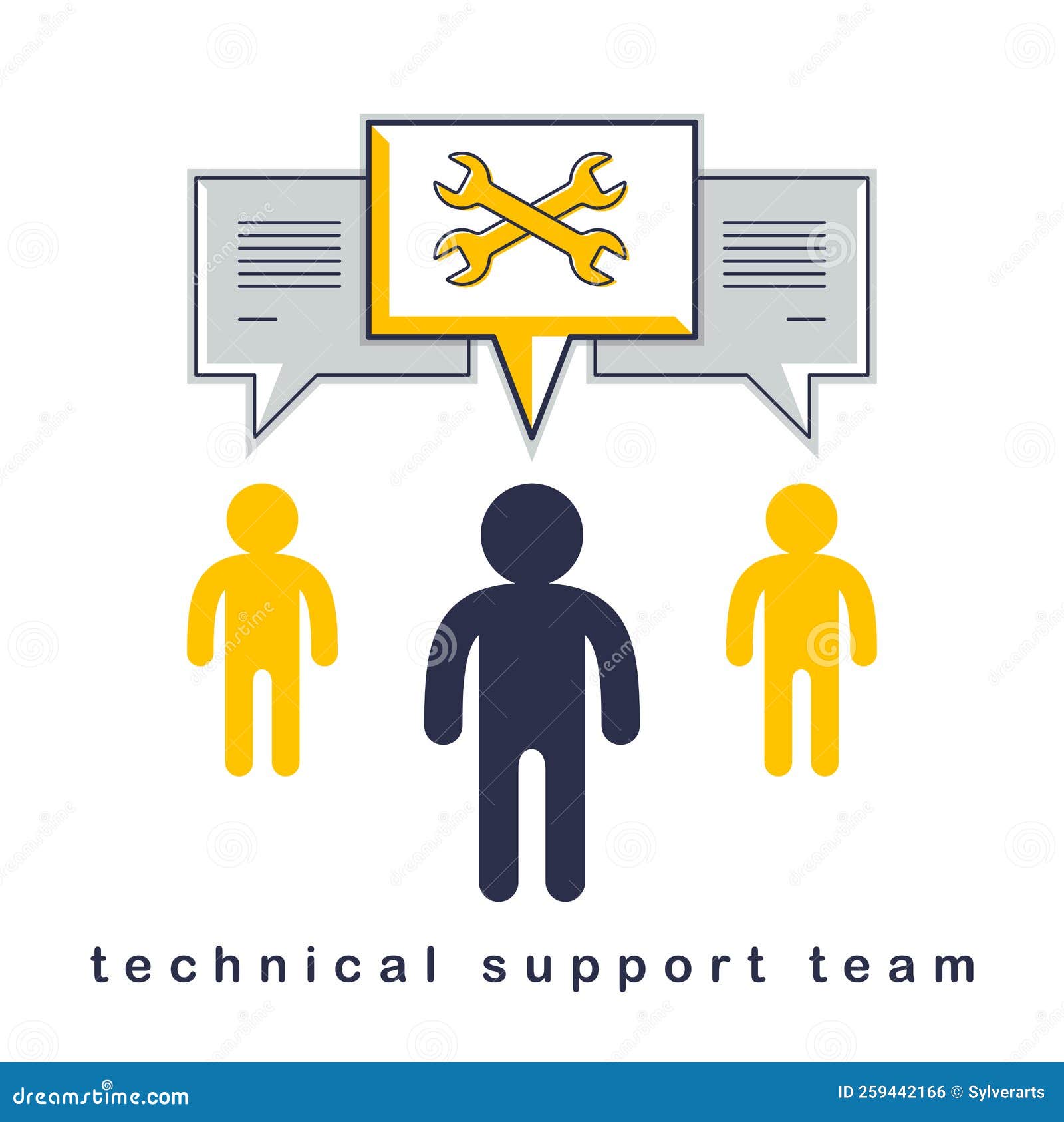 Technical support team. stock vector. Illustration of round - 259442166