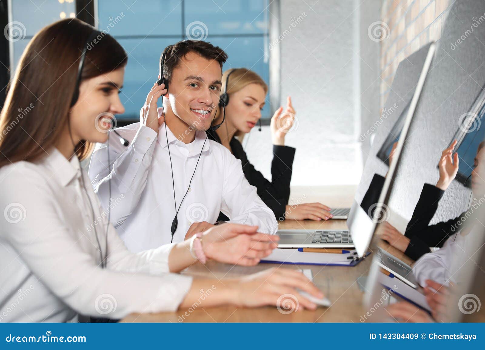 Technical Support Team Working in Office Stock Image - Image of line ...