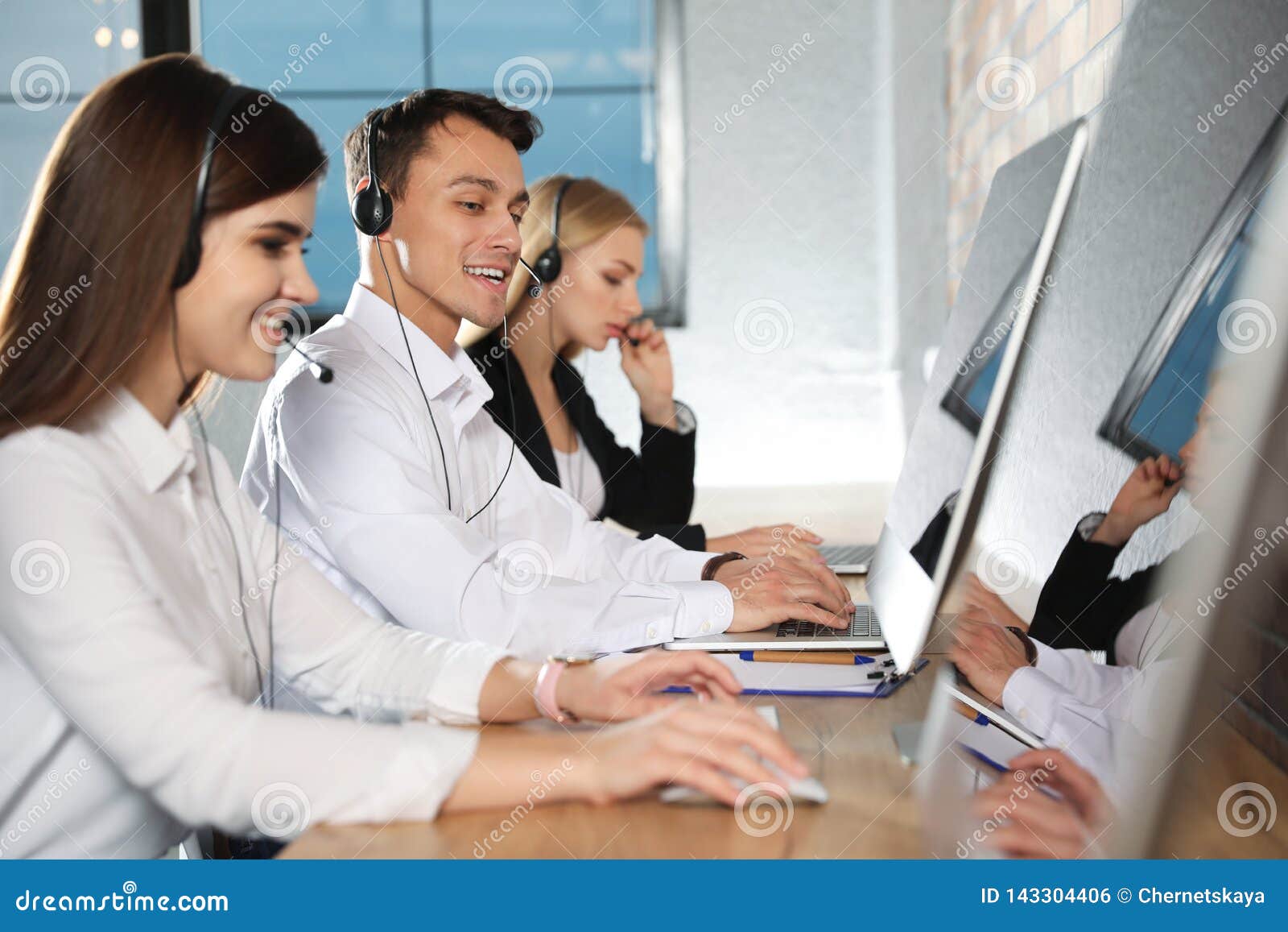 Technical Support Team Working in Office Stock Photo - Image of female ...
