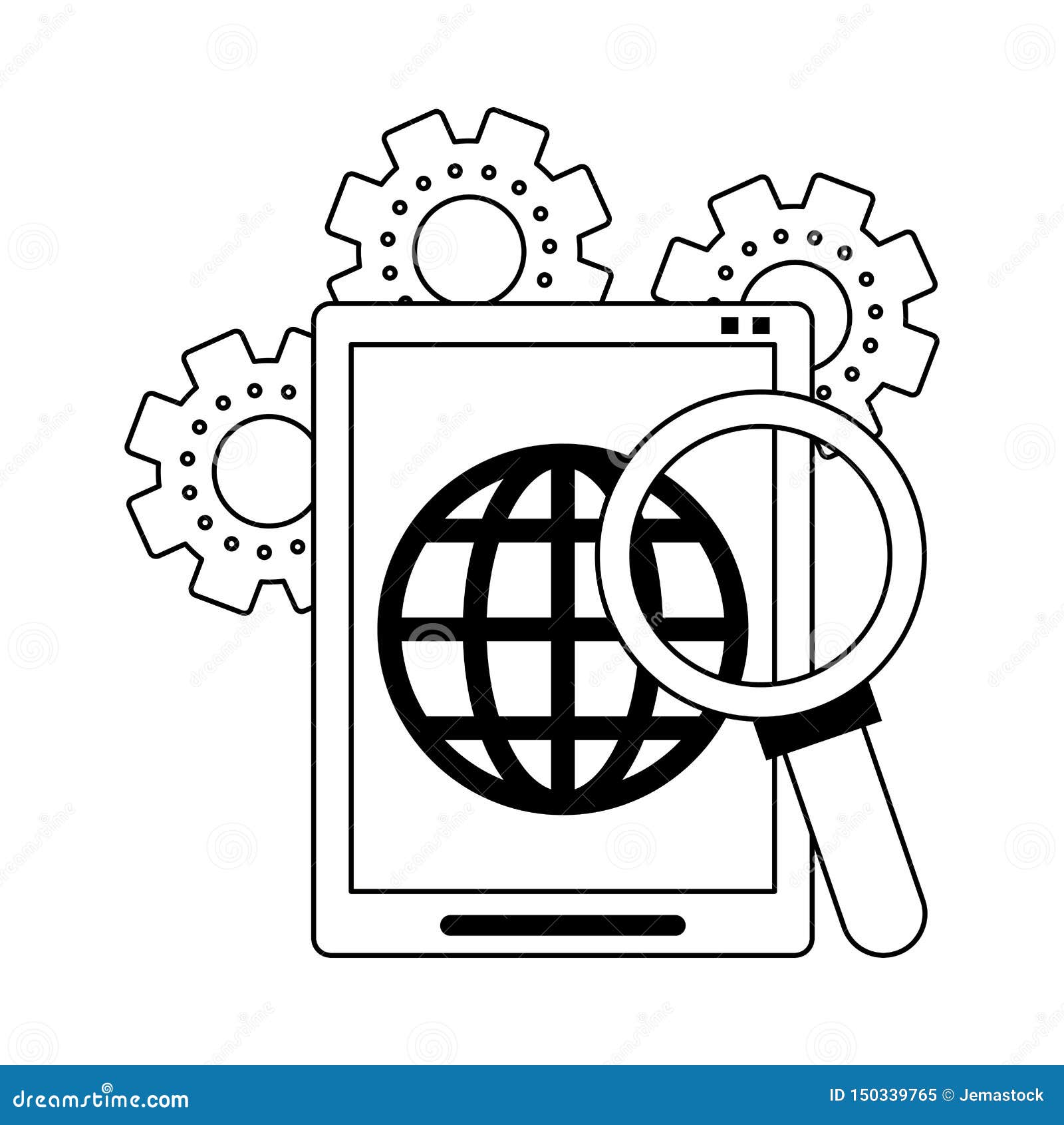 Technical Support Technology in Black and White Stock Vector ...