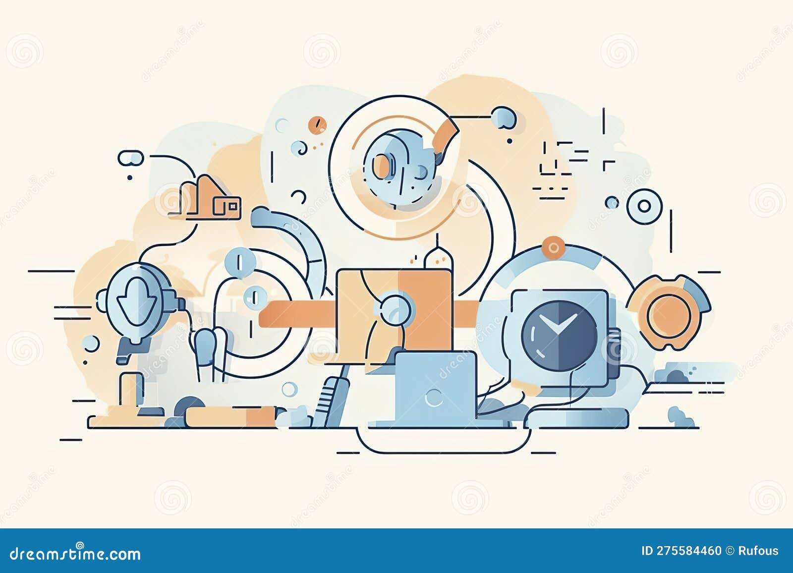 Technical Support Template Concept Flat Design Icon. Hotline Stock ...