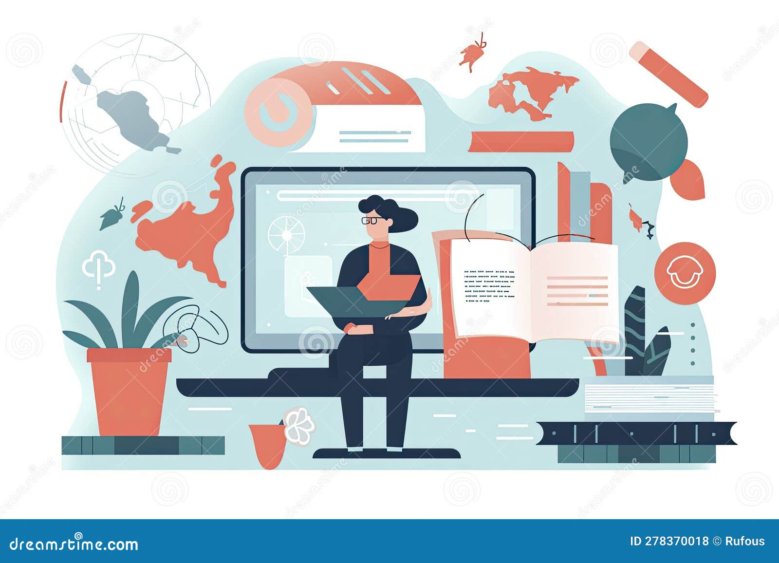 Technical Support Template Concept Flat Design Icon. Hotline Stock ...