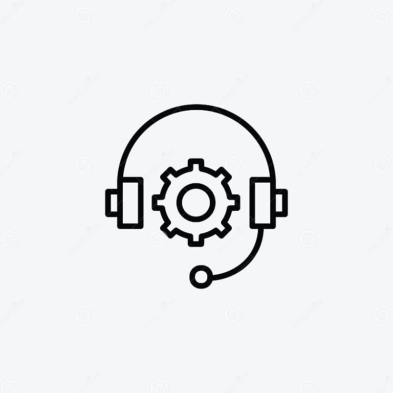 Technical Support Vector Icon Set Stock Illustration - Illustration of ...