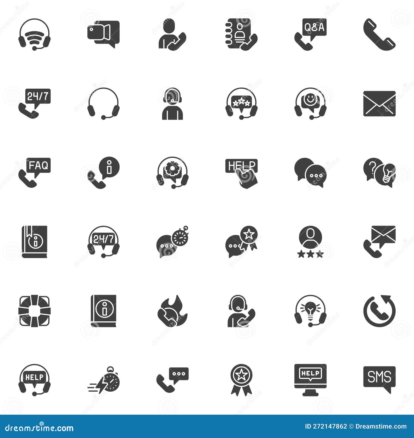 Technical Support Vector Icons Set Stock Vector - Illustration of ...