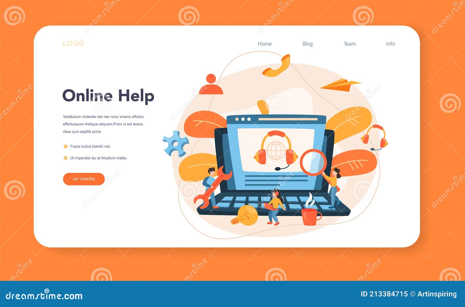 Technical Support Web Banner or Landing Page. Idea of Customer Service ...