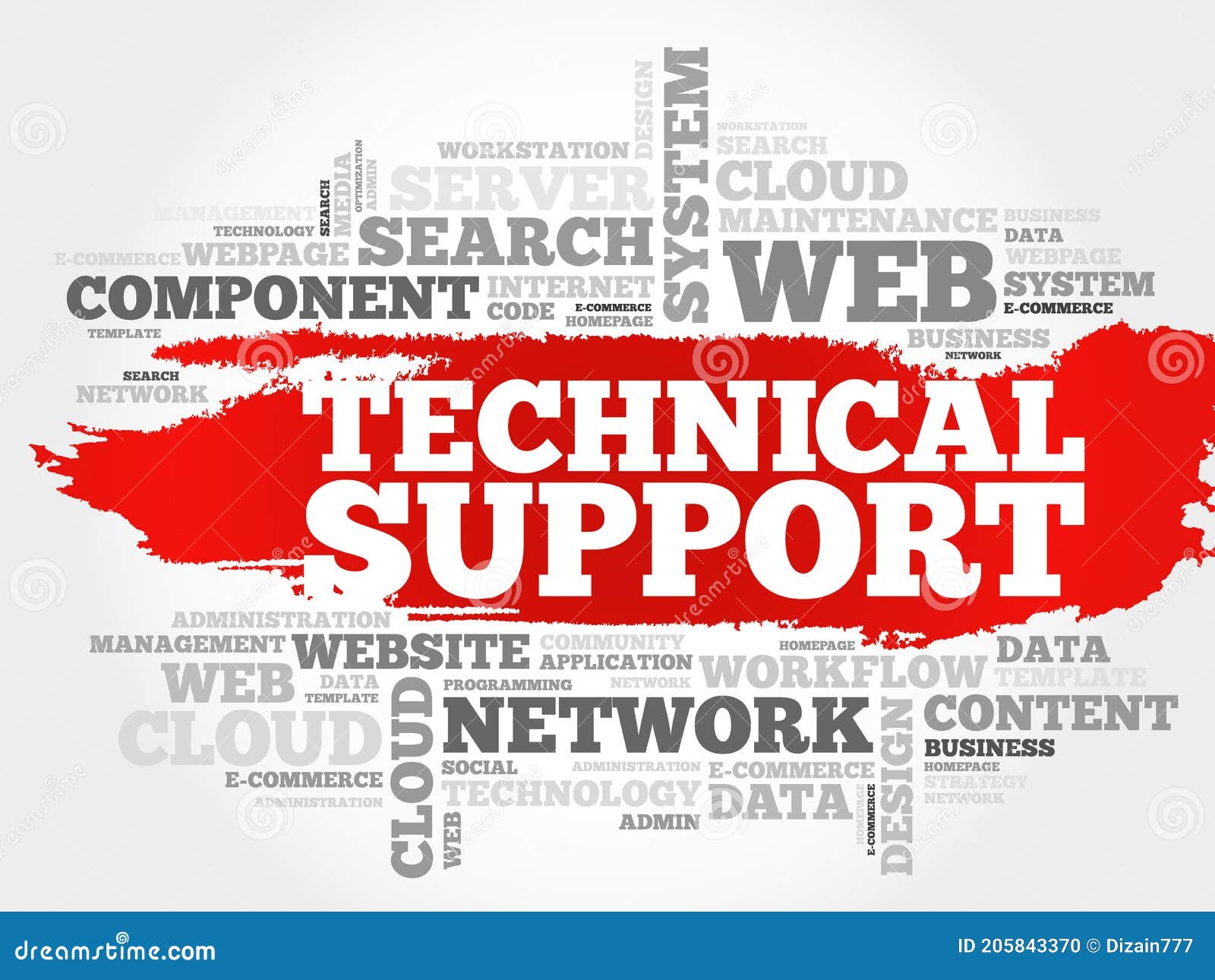 Technical Support Word Cloud Stock Illustration - Illustration of link ...