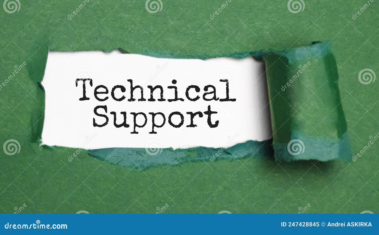 Technical Support Words on the Green Torn Paper Stock Image - Image of ...