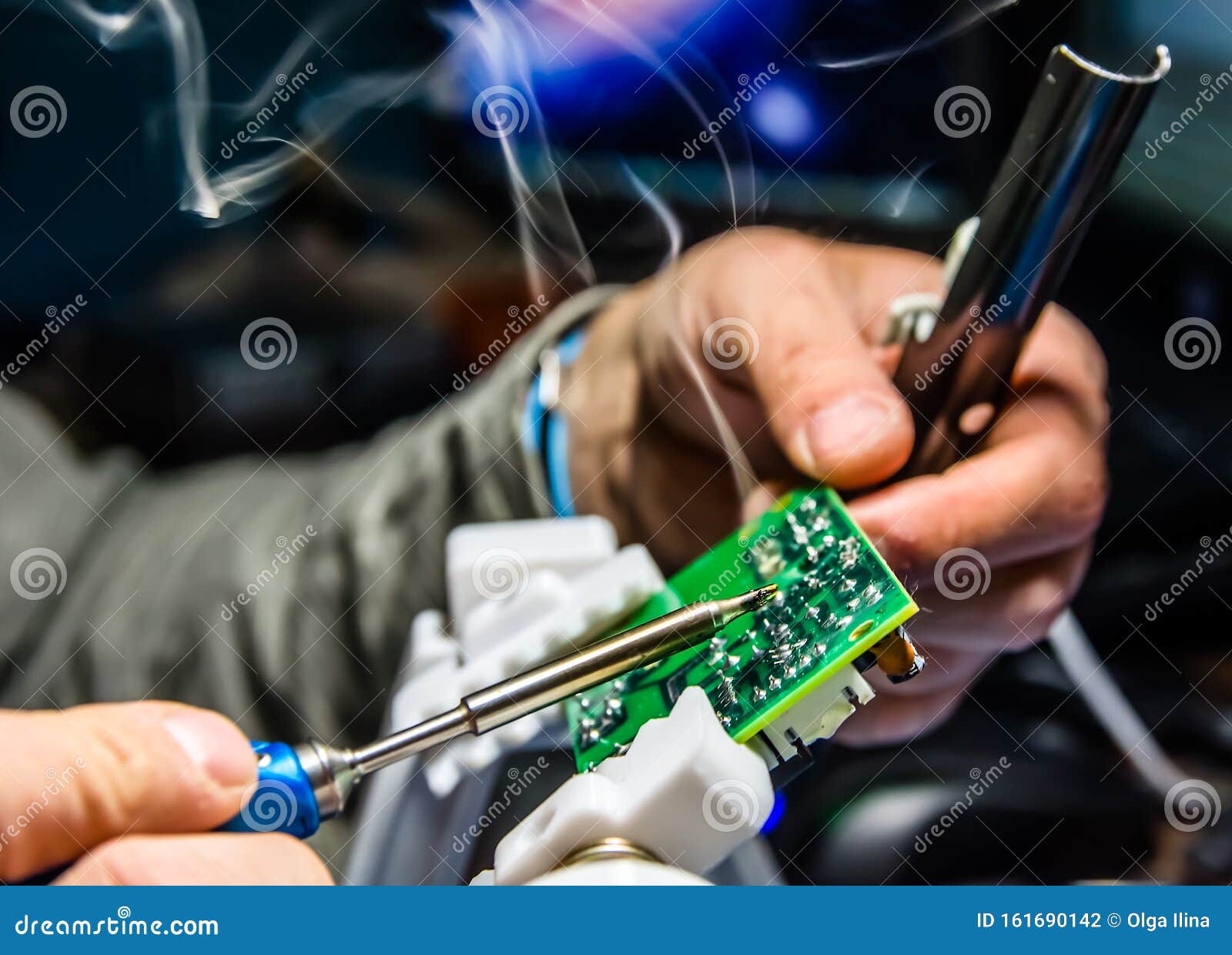 Technical Support Worker Drops the Fee PCB Stock Photo - Image of chip ...