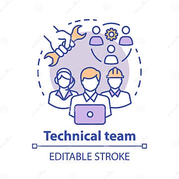 Technical Team Concept Icon. Company Staff, Workforce Idea Thin Line ...