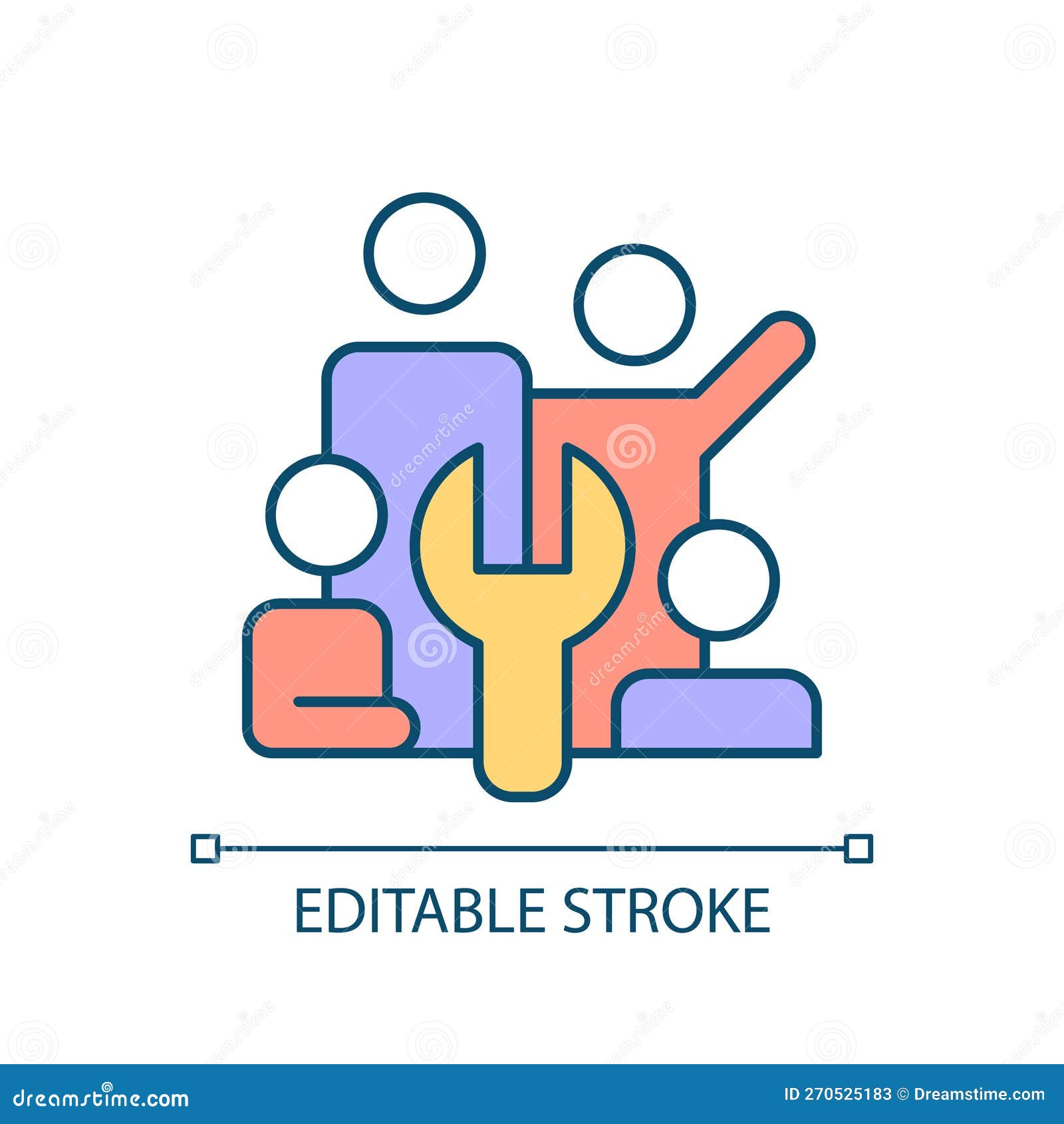 Technical Team RGB Color Icon Stock Vector - Illustration of colleague ...