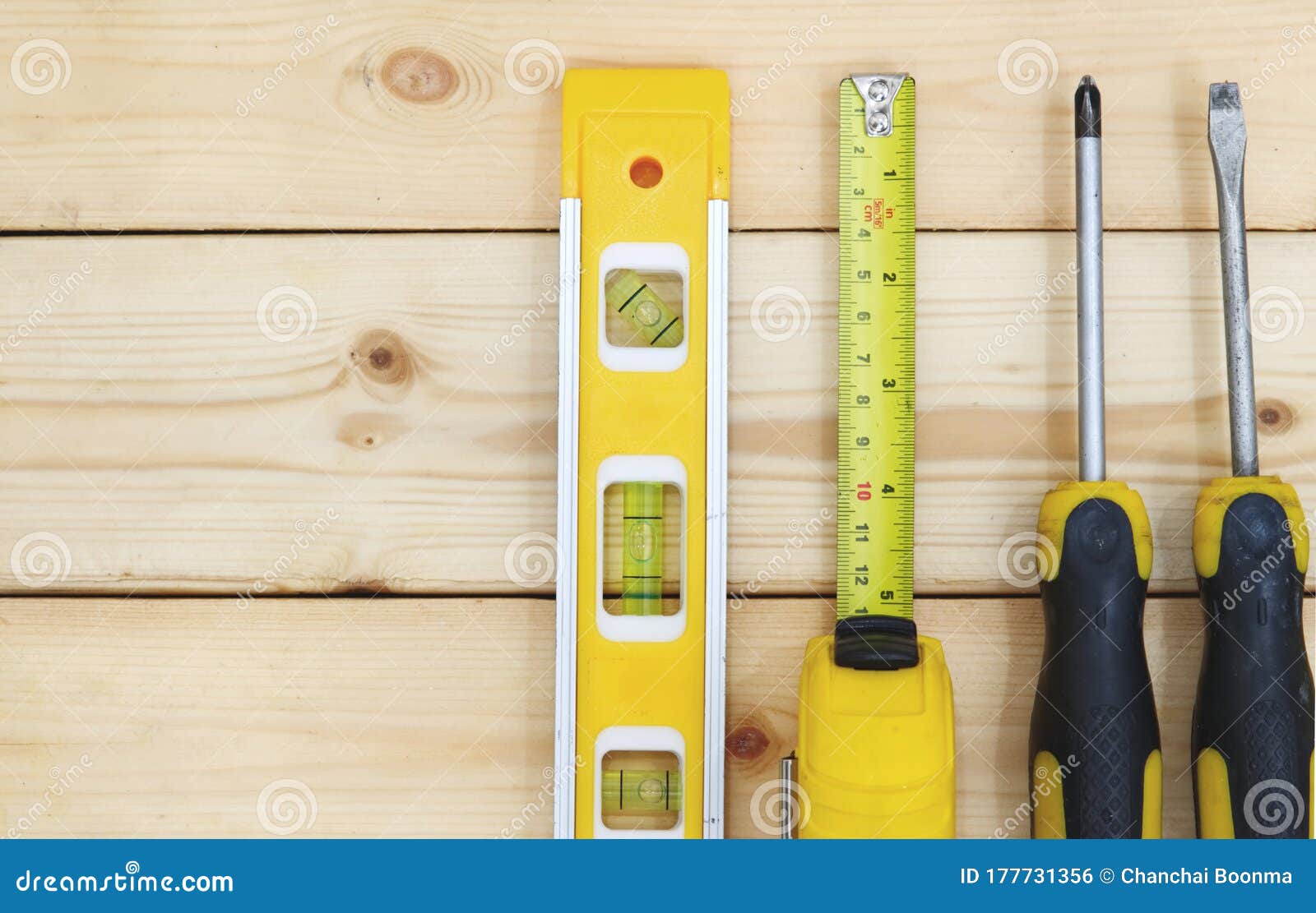 Technical Tooling Concept on Wooden Table Background. Stock Photo ...