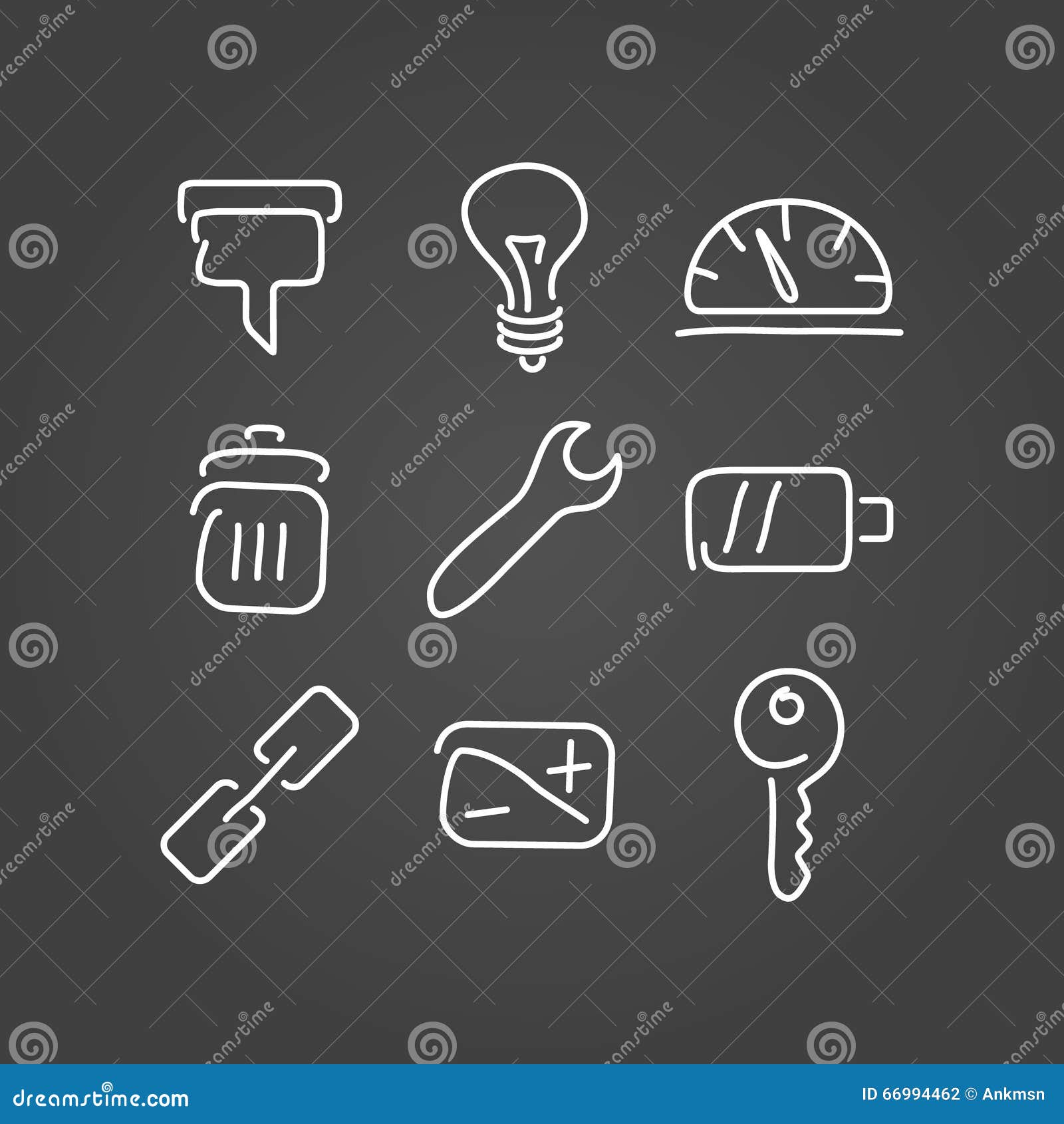 Technical Tools Set Icons Draw Effect Stock Vector - Illustration of ...