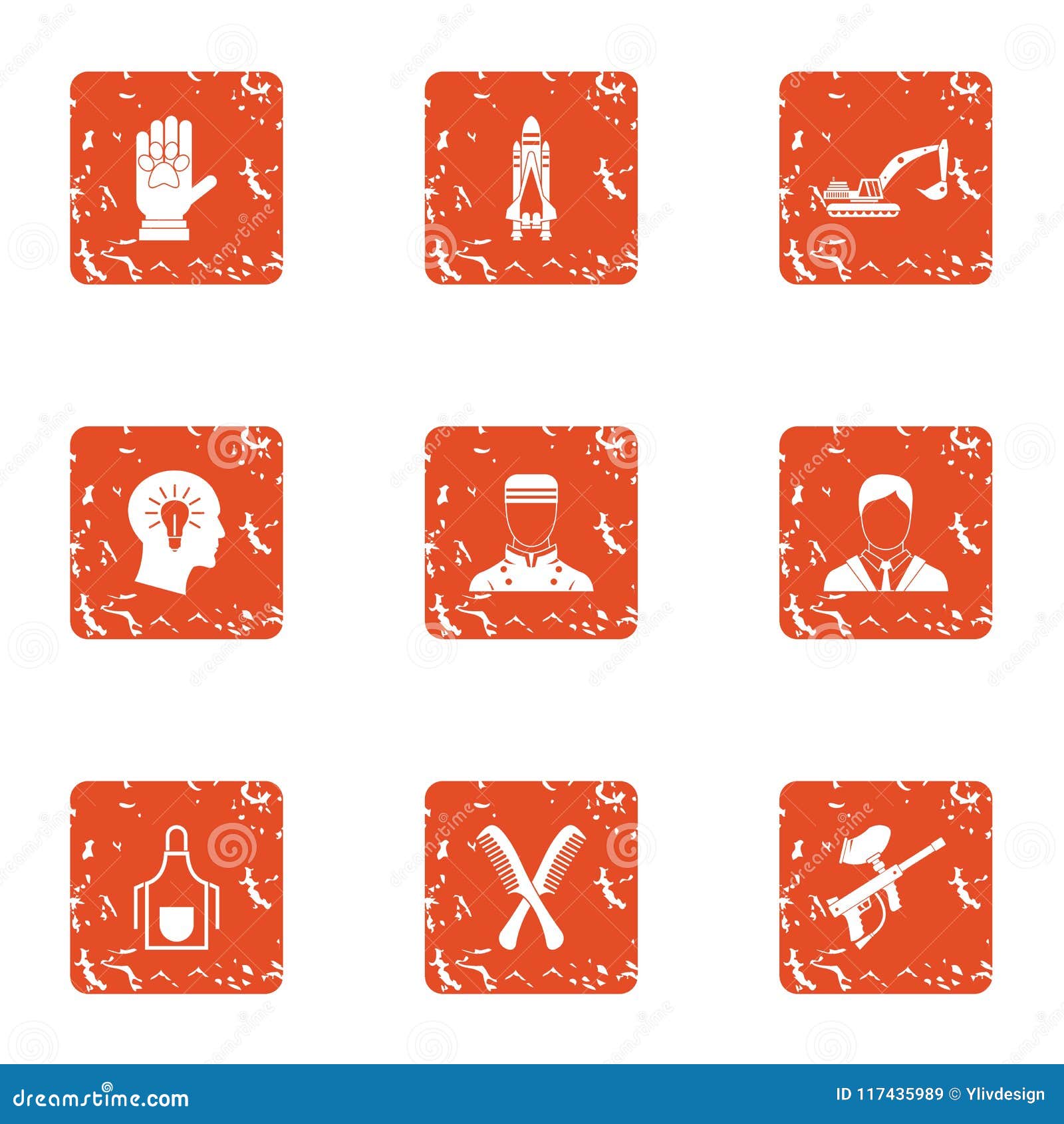 Technical Training Icons Set, Grunge Style Stock Vector - Illustration ...