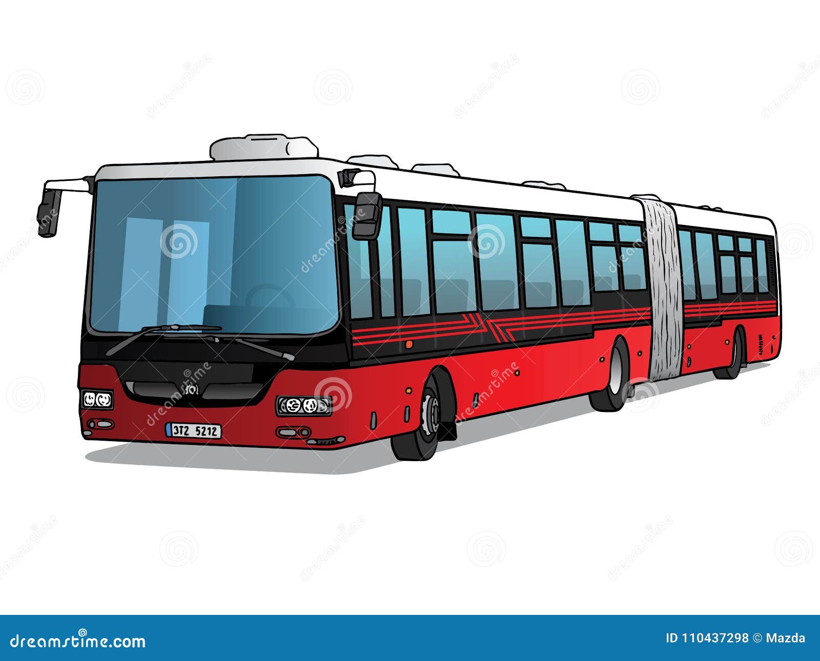 Vector Illustration of Long Bus Stock Vector - Illustration of distance ...