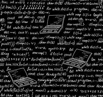 Technical Vector Seamless Pattern with Programming Code, Program Flow ...