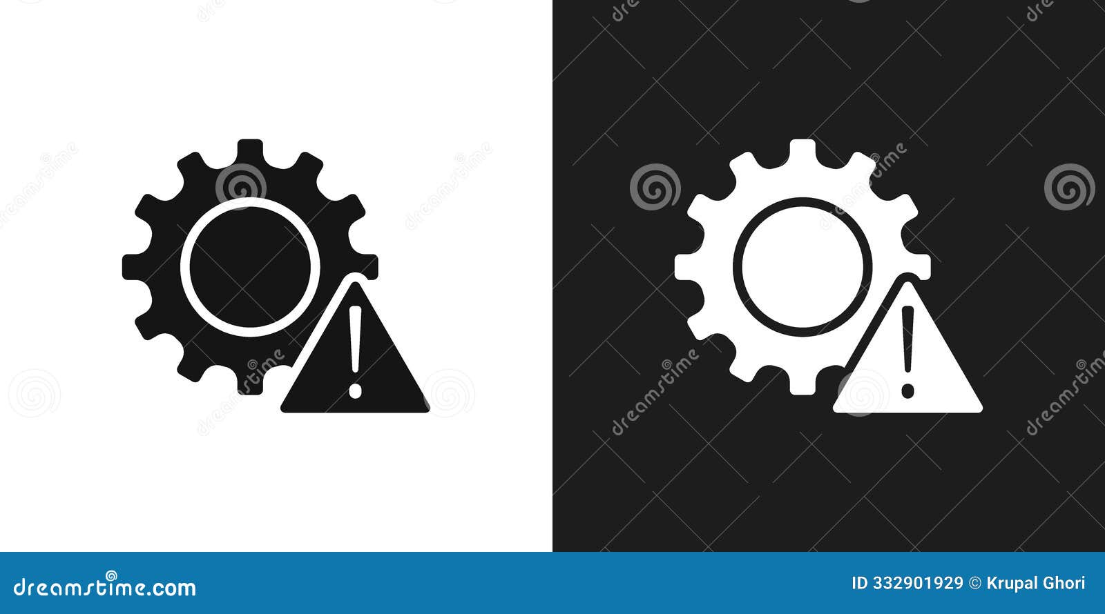 Technical Warning Icon Logo Set Vector Stock Vector - Illustration of ...
