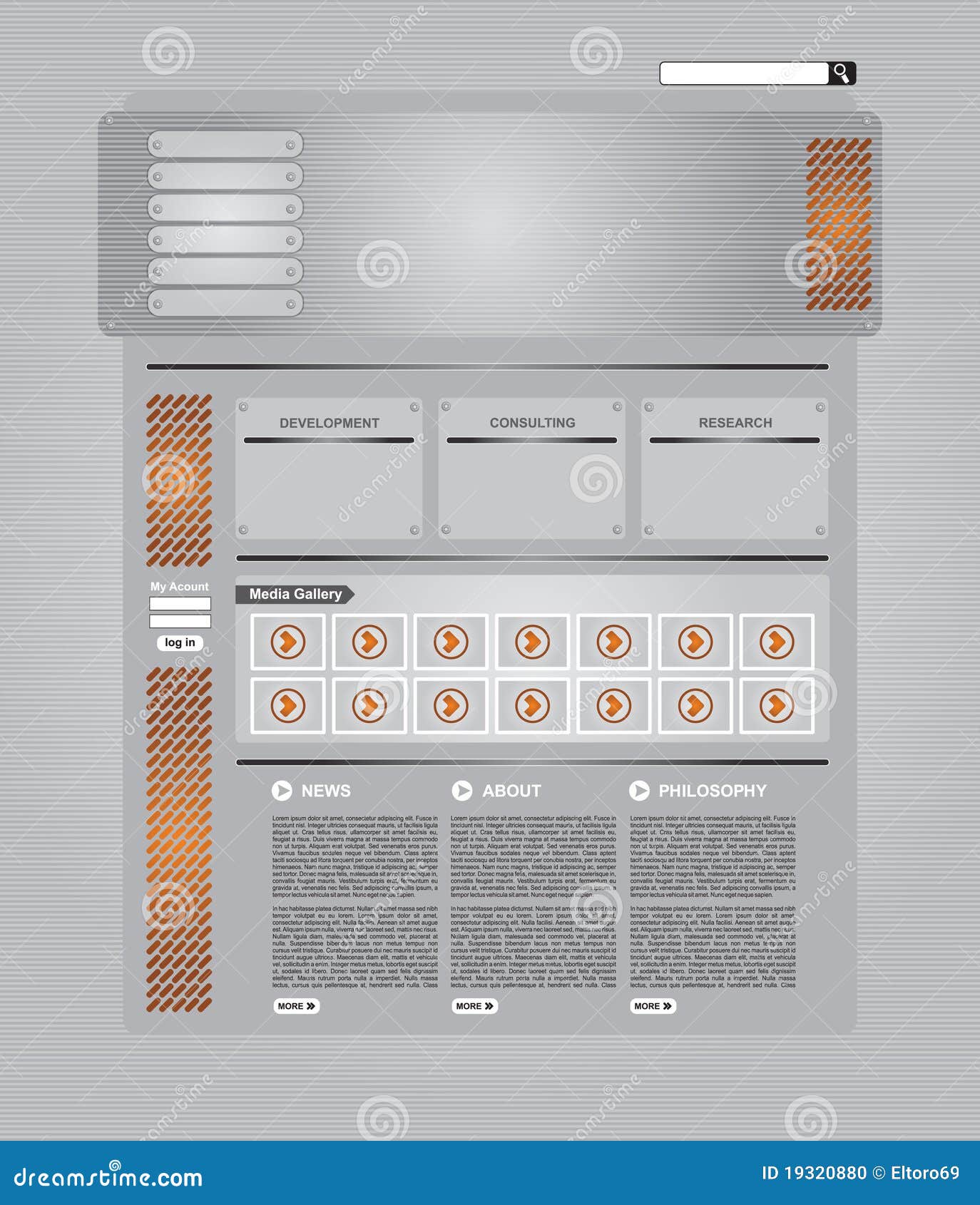 Technical Web Page Template Set Stock Vector - Illustration of template ...